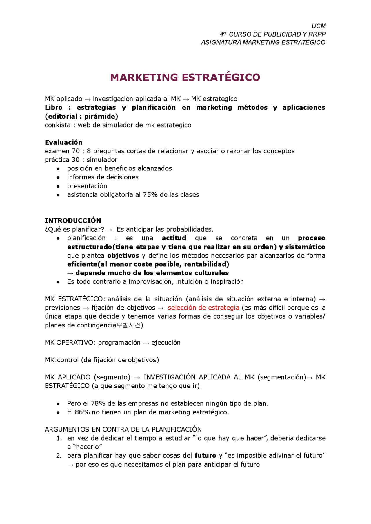 Apuntes Asignatura Marketing Estratégico Docsity