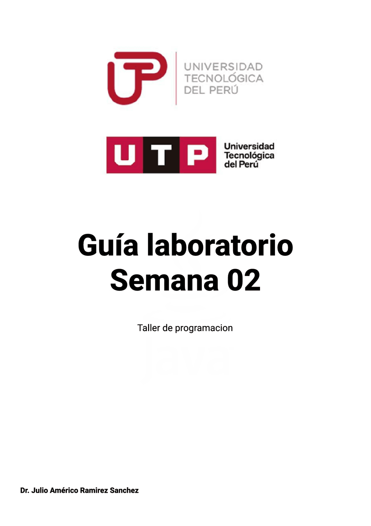Guia Laboratorio Semana 02 Ejercicios De Programación Java Docsity