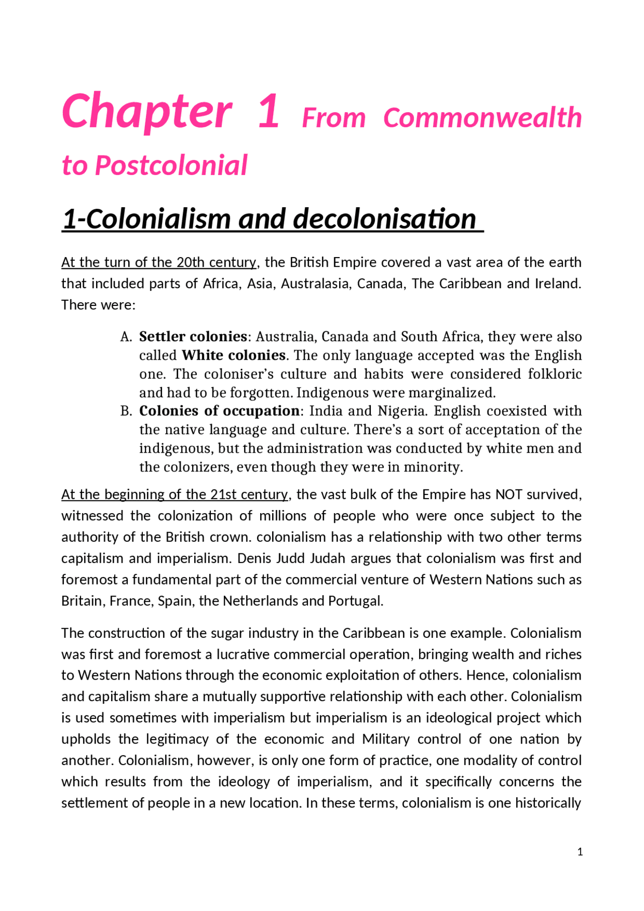 BEGINNING POSTCOLONIALISM | Sintesi del corso di Letteratura Inglese ...