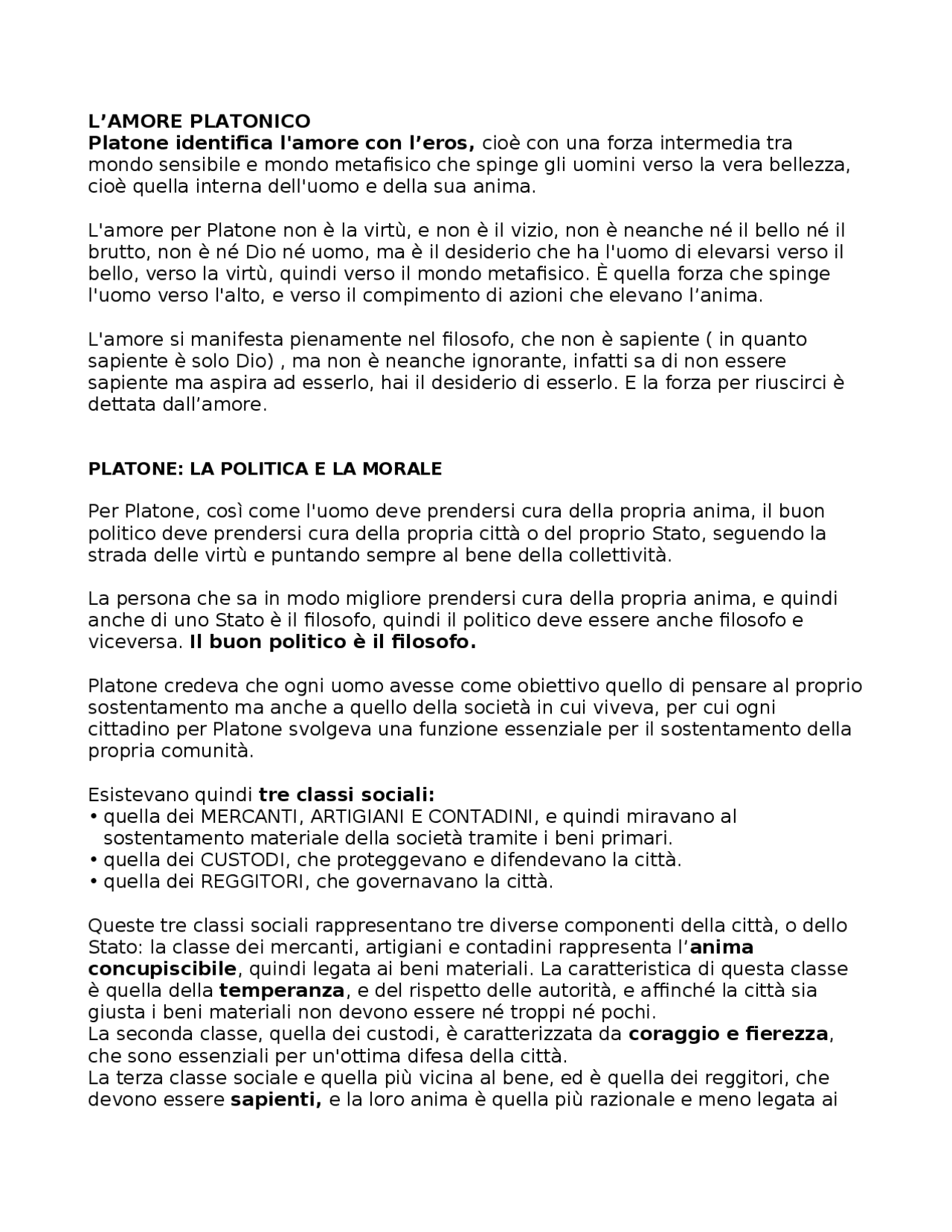 Platone La Politica E La Morale Docsity