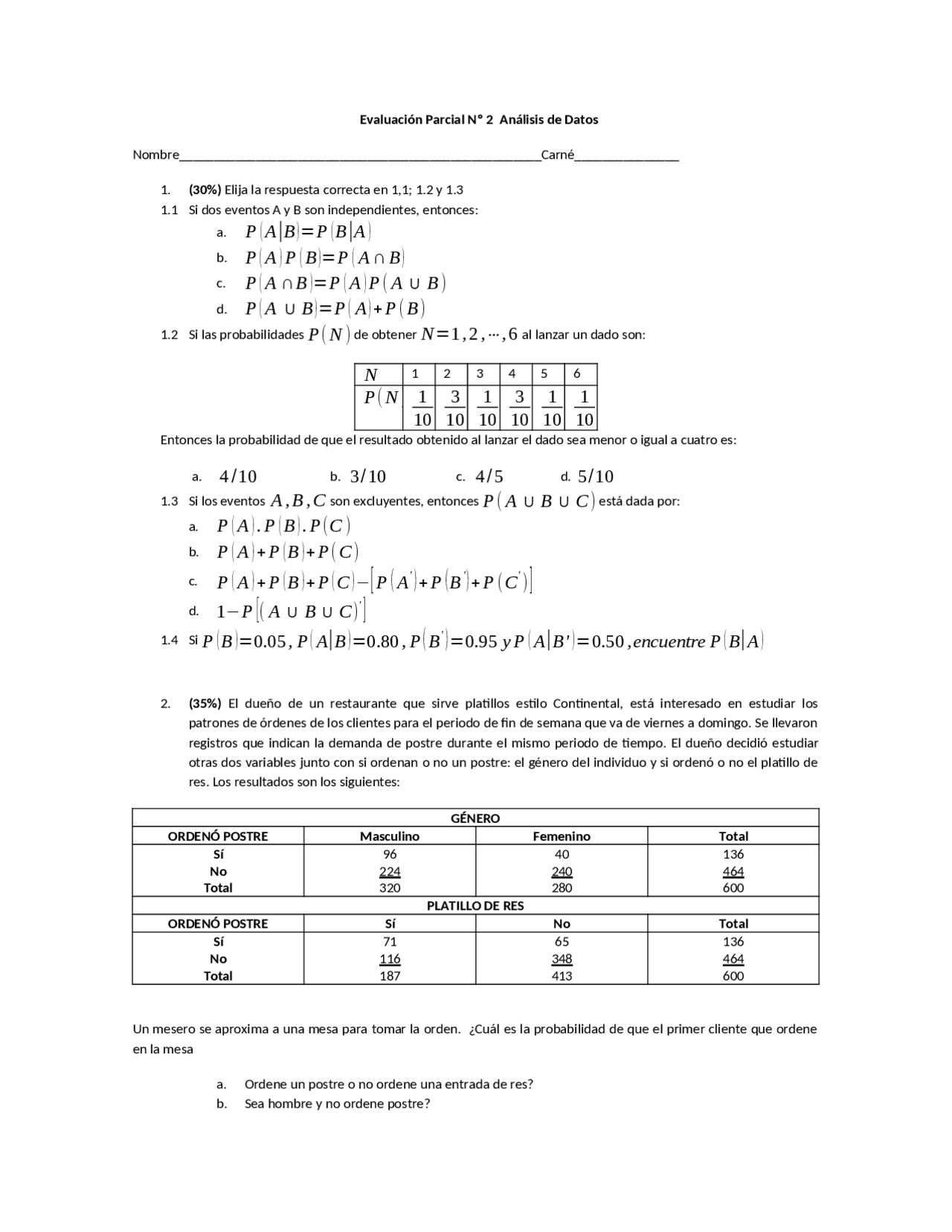 Ejercicios Analisis De Datos Docsity