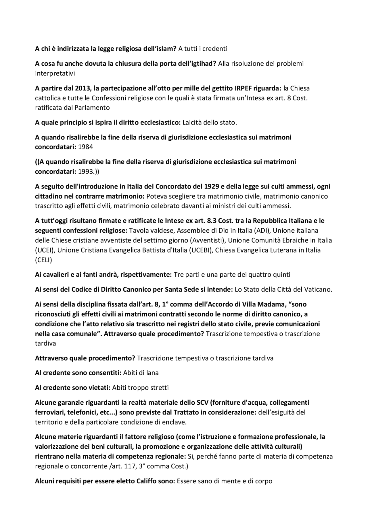 Diritto Ecclesiastico Banca Dati Completa E Aggiornata Prove Desame