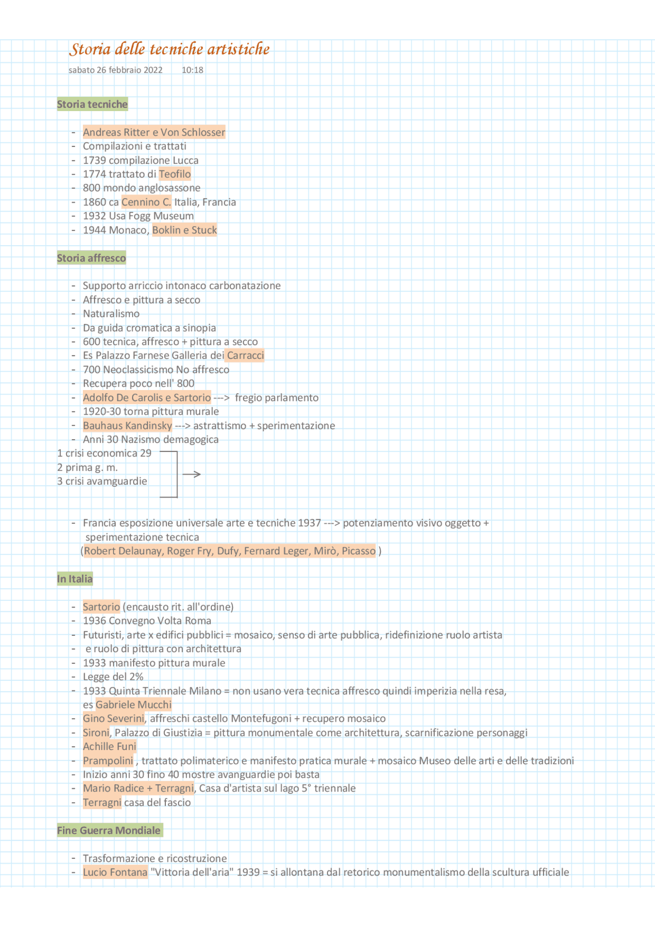Schemi Storia Delle Tecniche Artistiche Docsity
