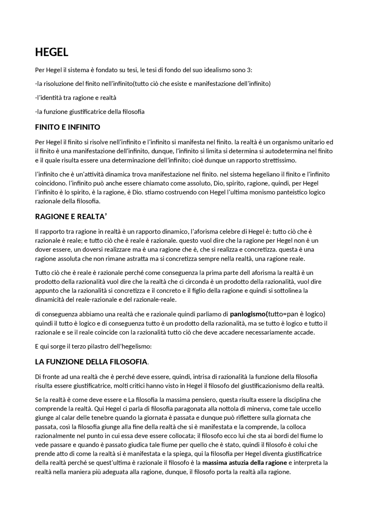 Hegel vita opere e concetti - Docsity