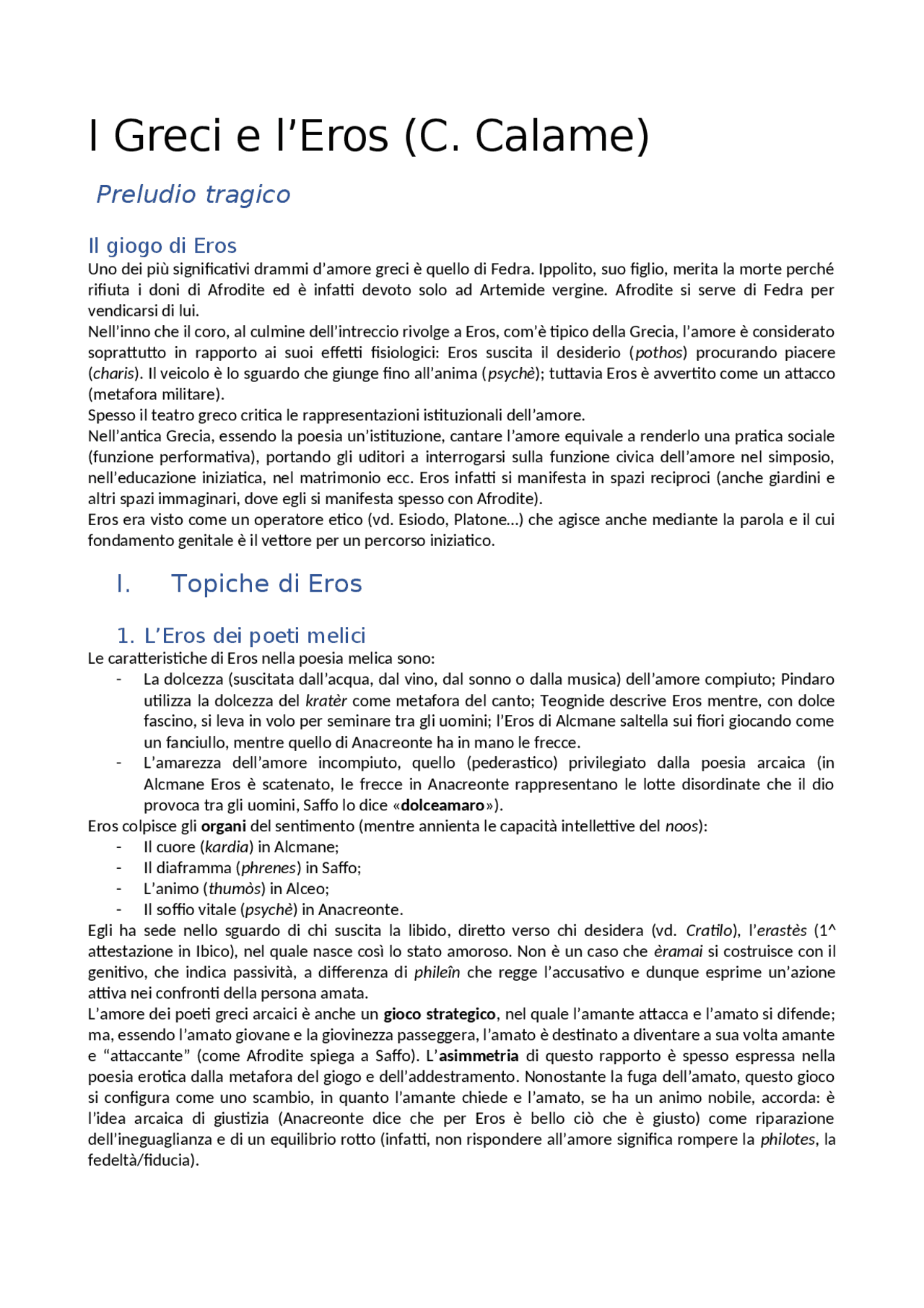 Riassunto Di C Calame I Greci E Leros Docsity