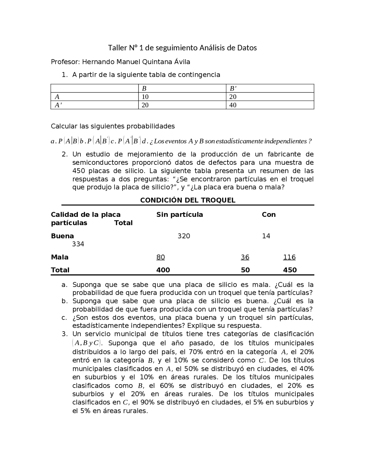 Ejercicios analisis de dato | Ejercicios de Análisis de Datos y Métodos ...