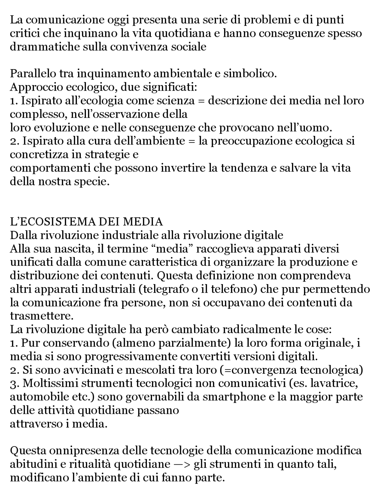 Riassunto Libro Ecologia Dei Media Di Fausto Colombo Docsity