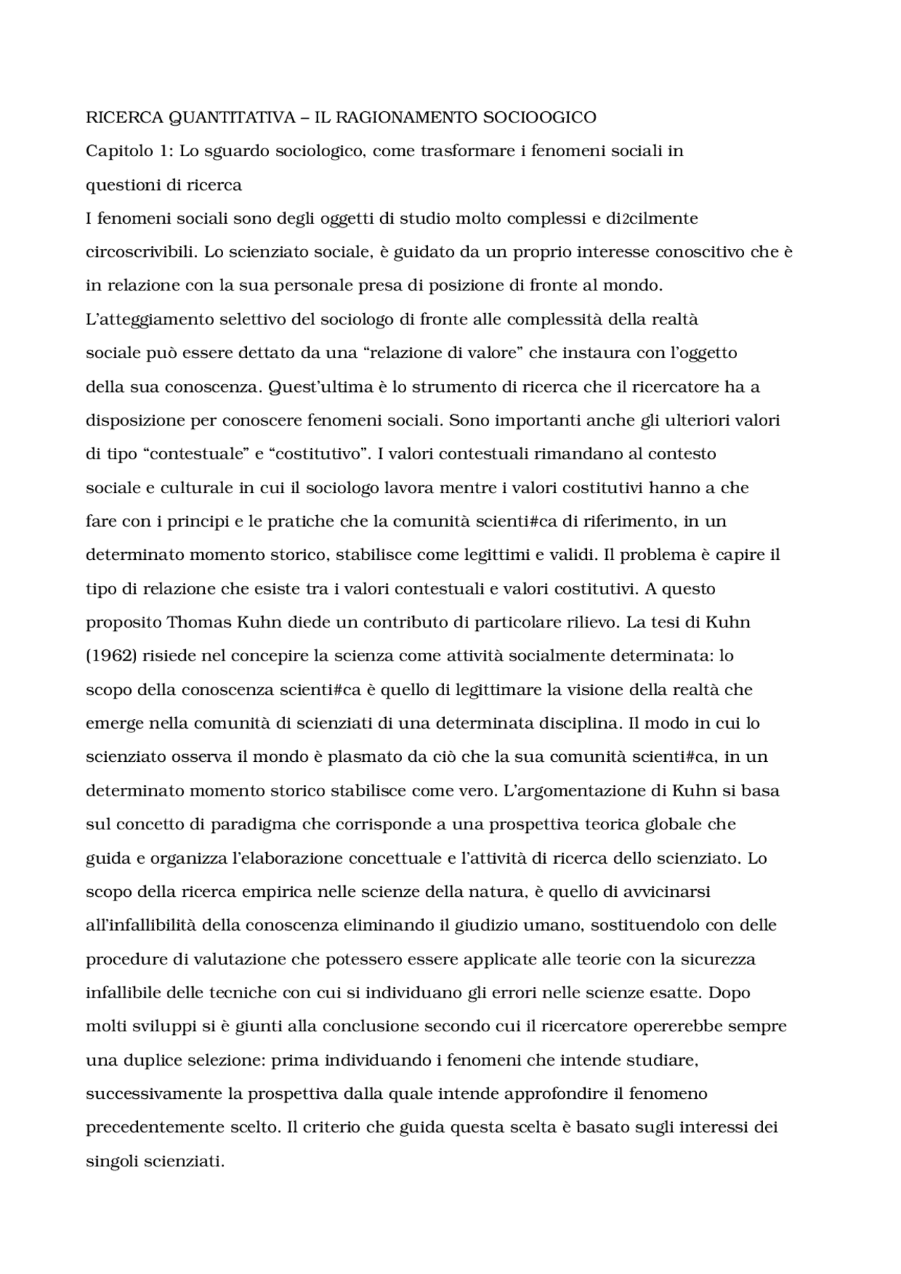Ricerca Quantitativa Docsity
