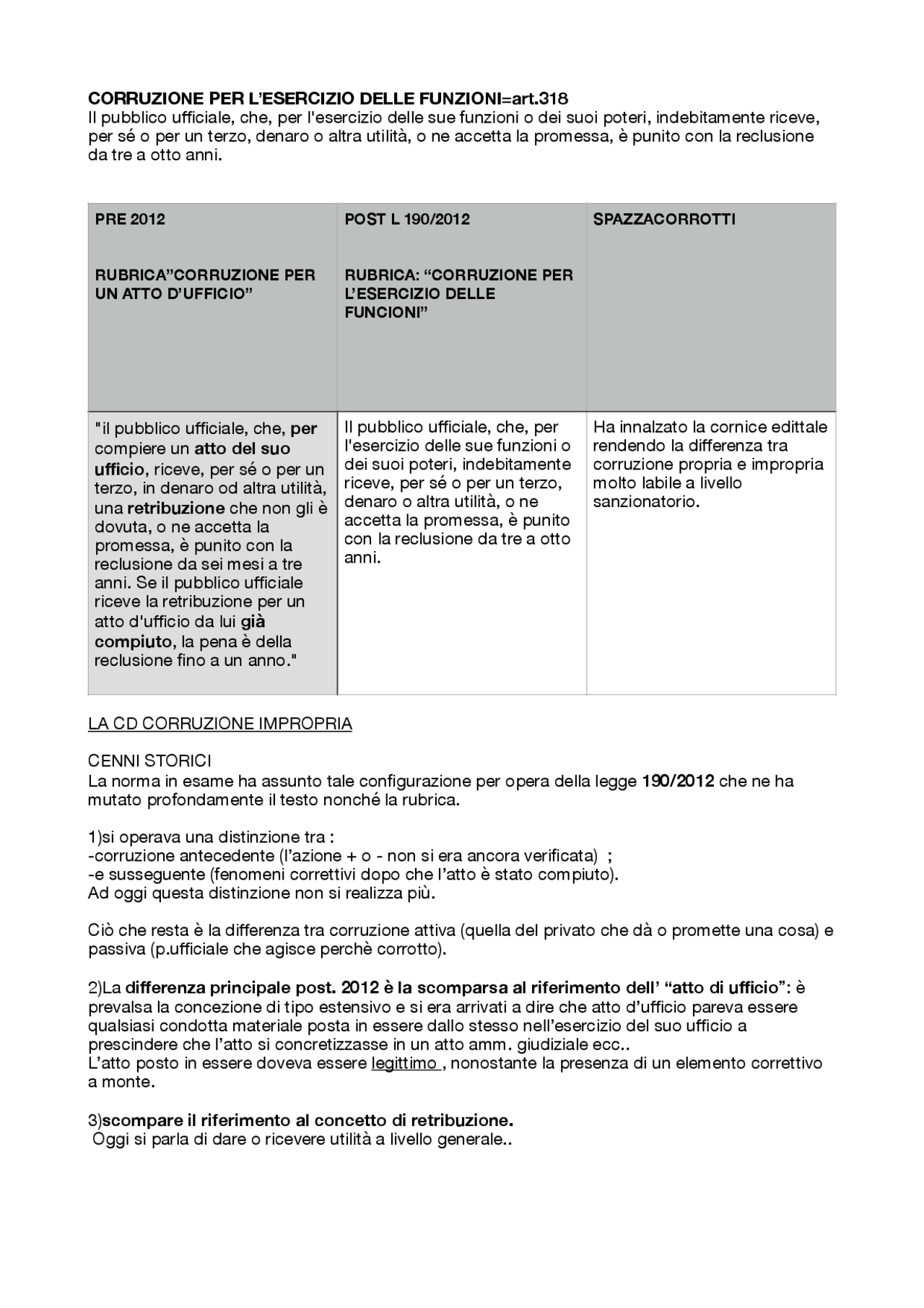 Corruzione Propria Schemi Docsity