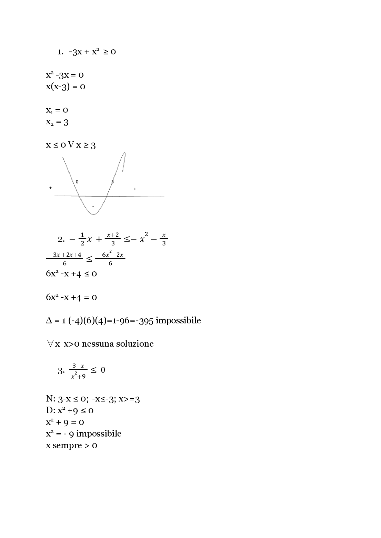 Matematica (disequazioni , sistemi ) - Docsity