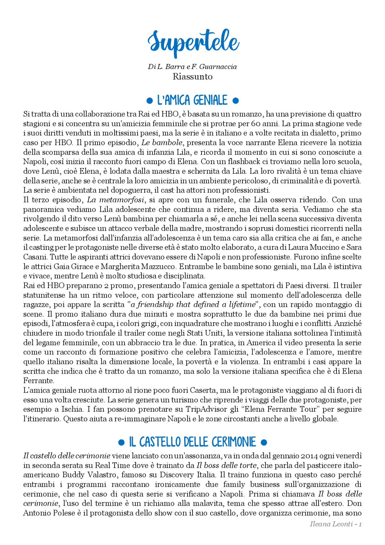 Supertele Riassunto Iulm Cmp Anno 2 Docsity