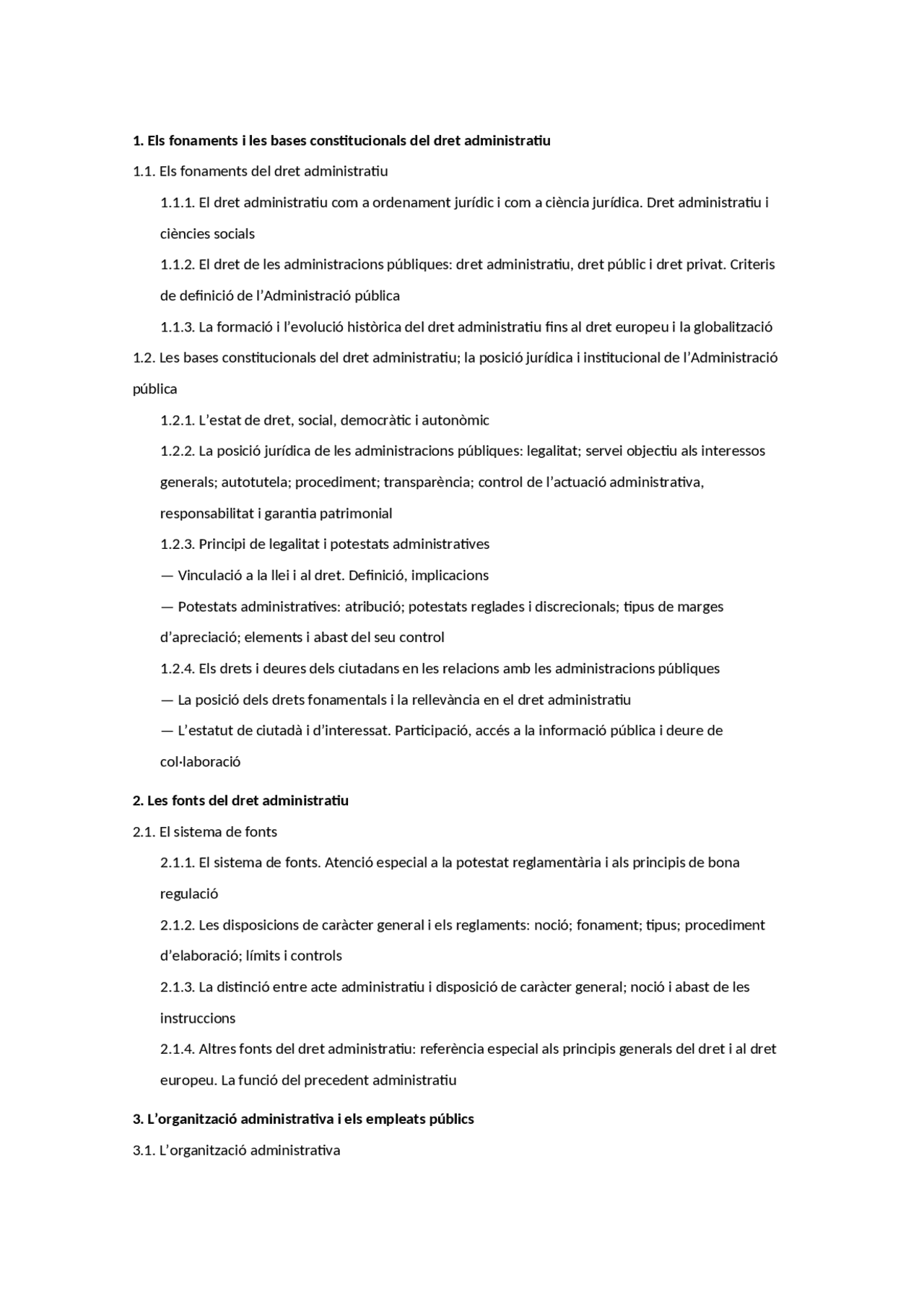 Pla Docent Dret Administratiu Docsity