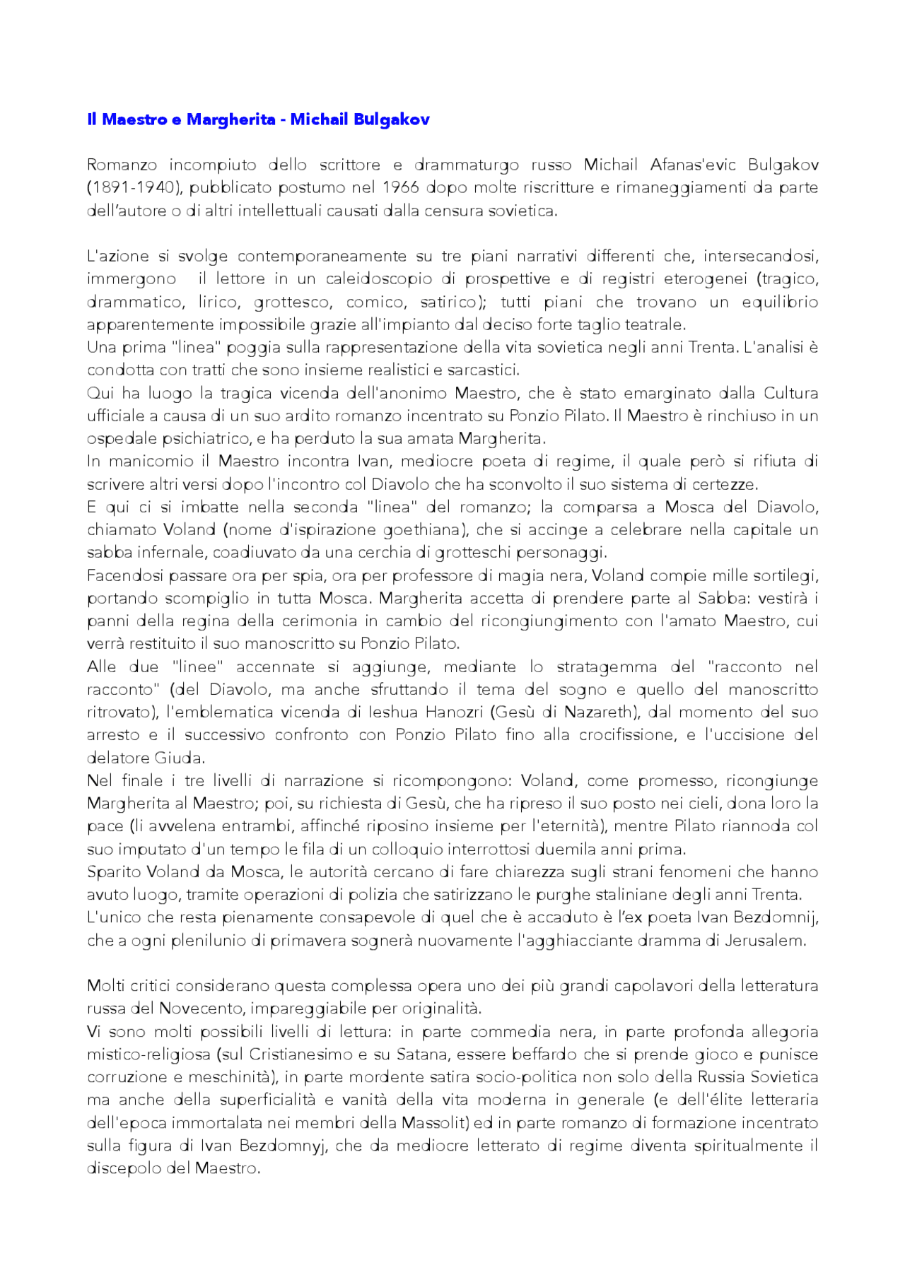 Riassunti Letture Testi Per Esame Di Noi 2016 Docsity