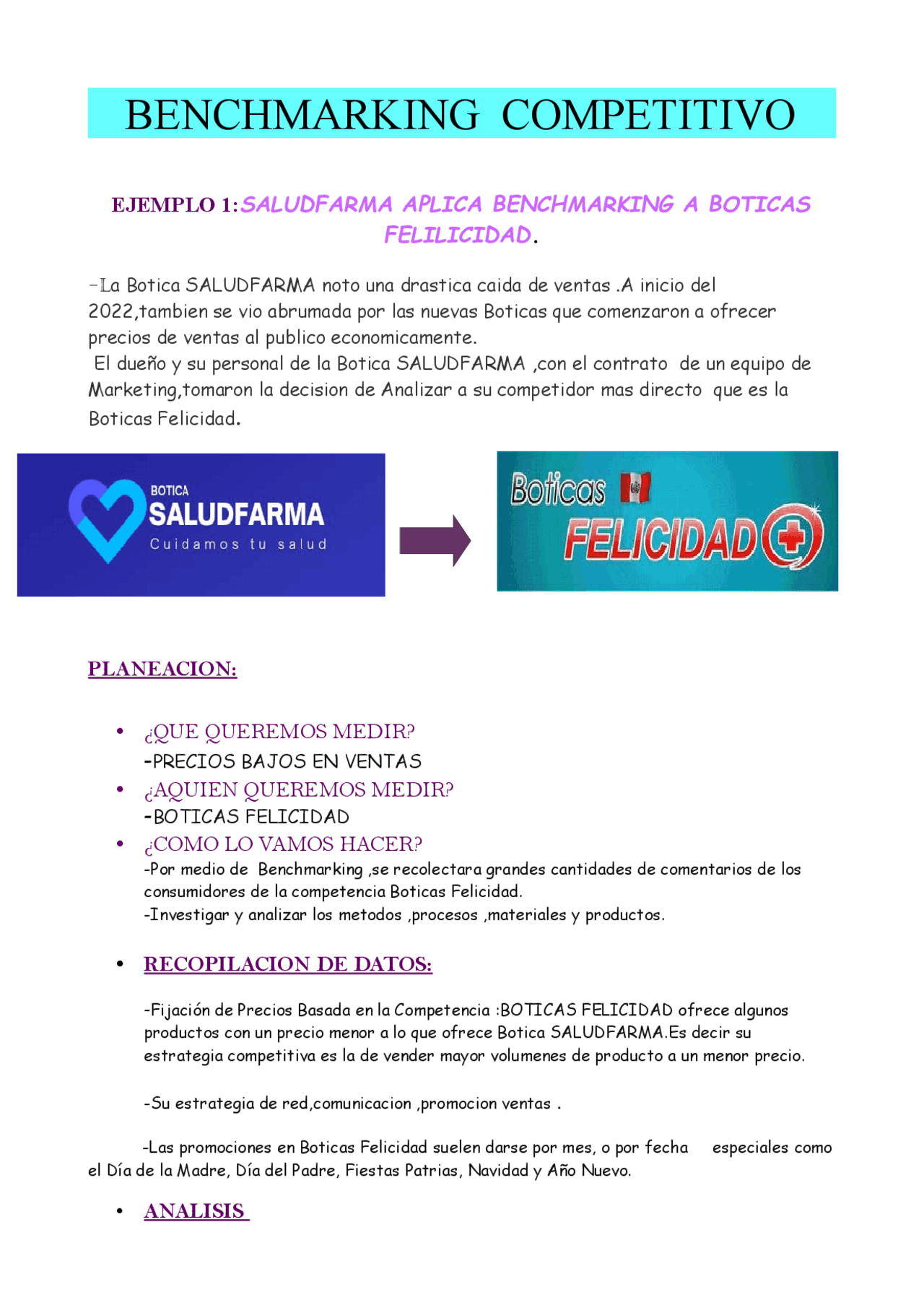 Benchmarking Competitivo y Funcional - Docsity
