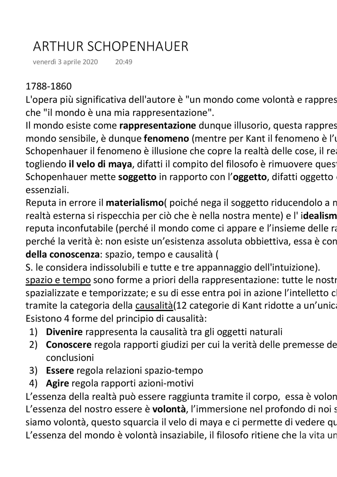 Schopenhauer Per MaturitÀ Docsity