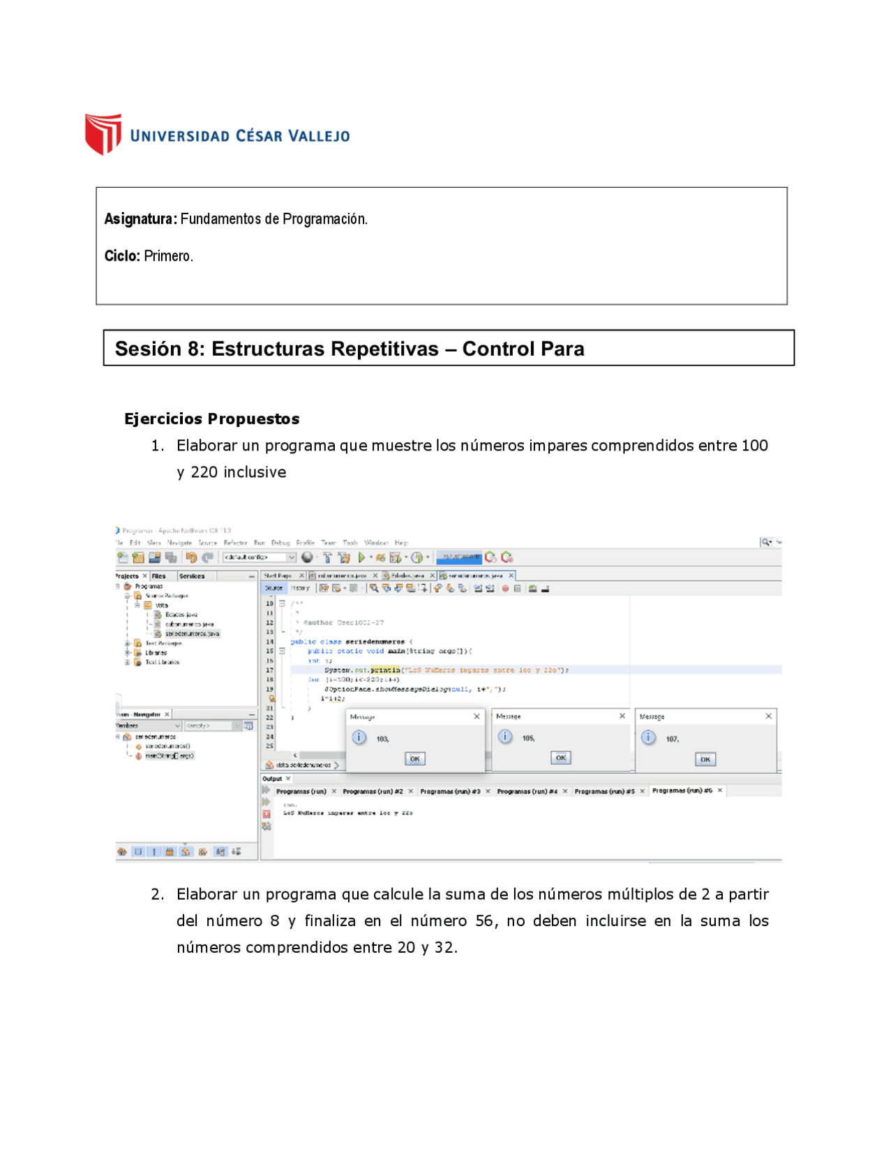 Ejercicios De Programacion Docsity