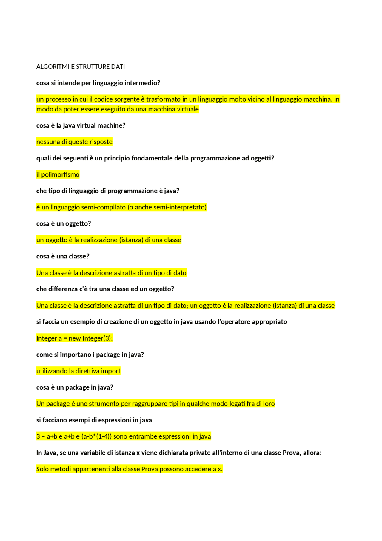 Algoritmi E Strutture Di Dati Docsity