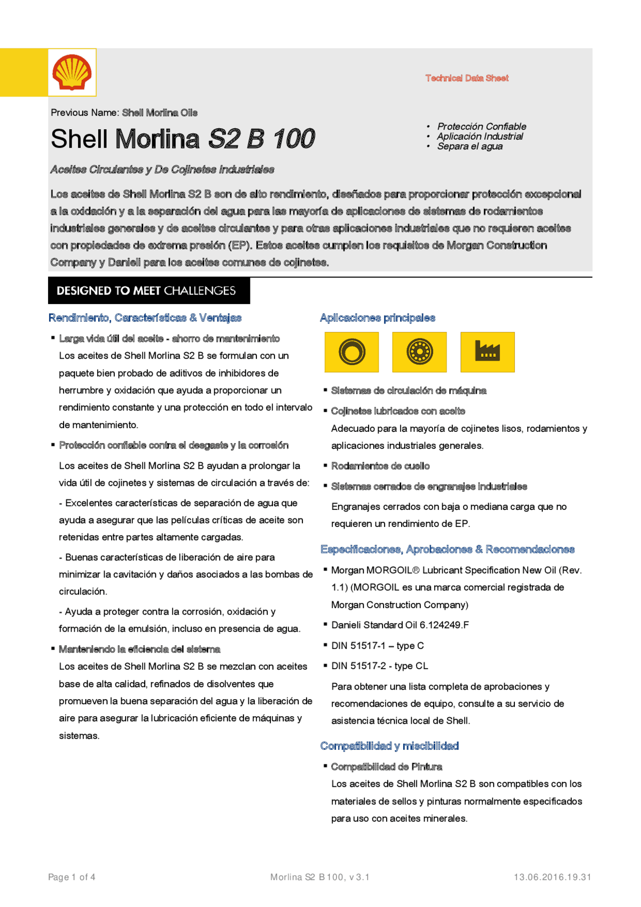 FICHA TECNICA ACEITE SHELL MORLINA 100 - Docsity