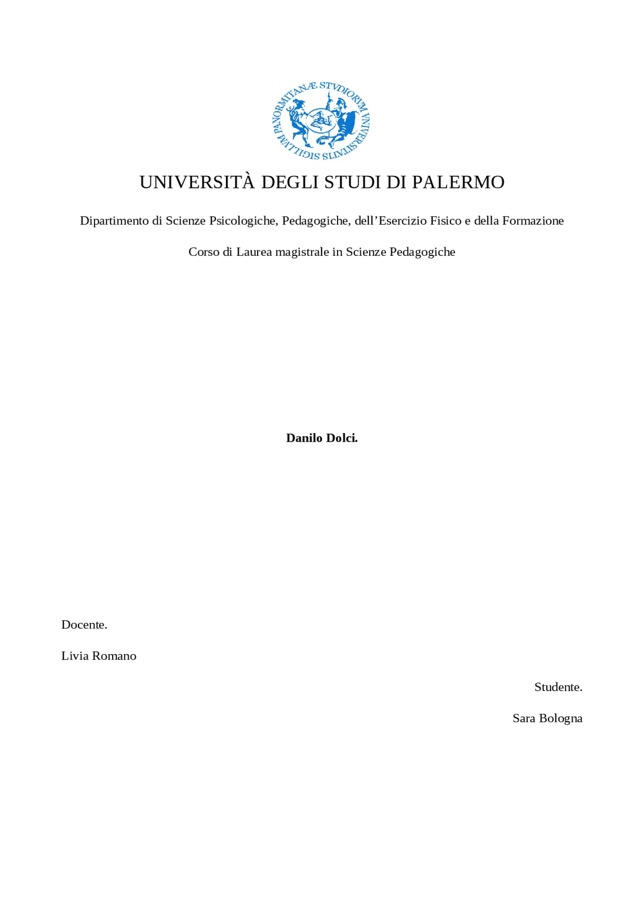 La Vita Di Danilo Dolci In Sicilia Docsity