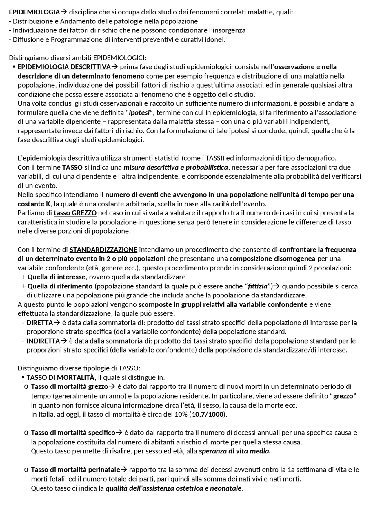 Epidemiologia Modulo Sanità Docsity