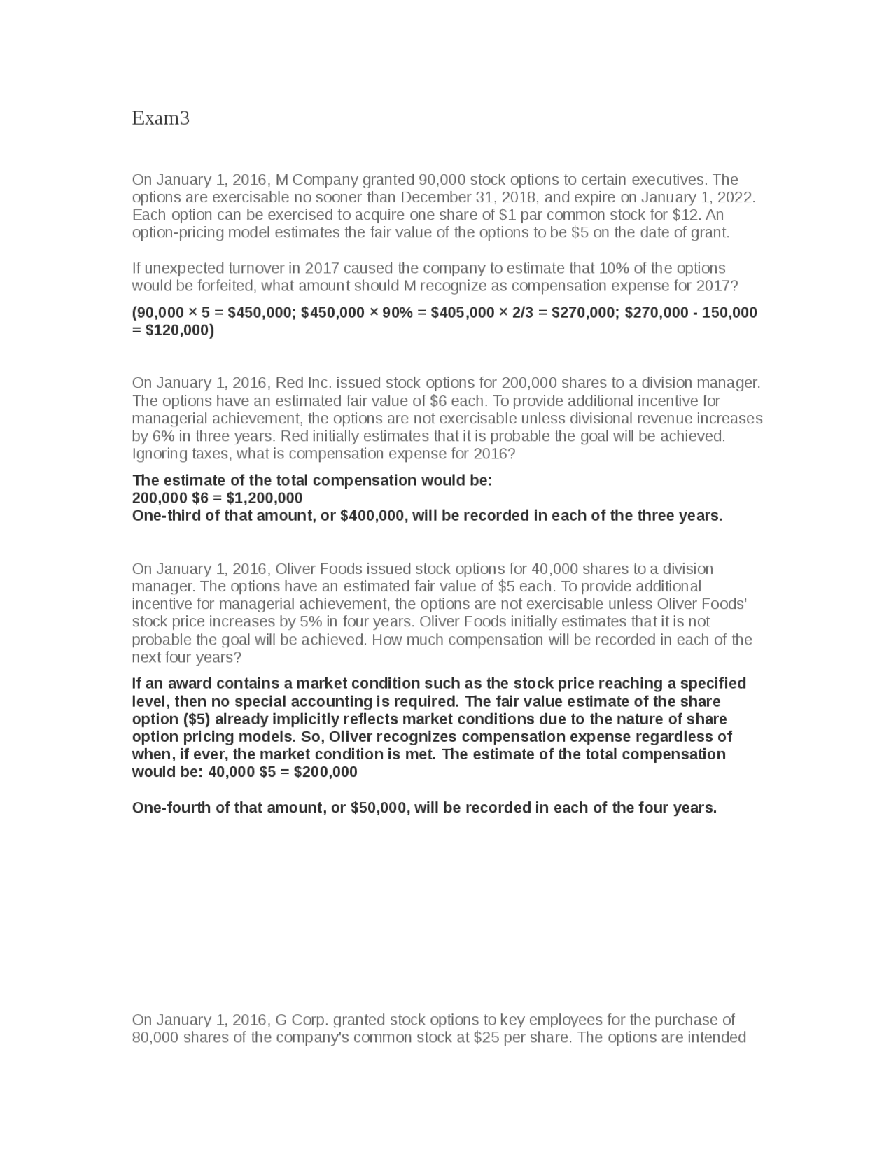 Advance Accounting Exercises Exercises Accounting Docsity