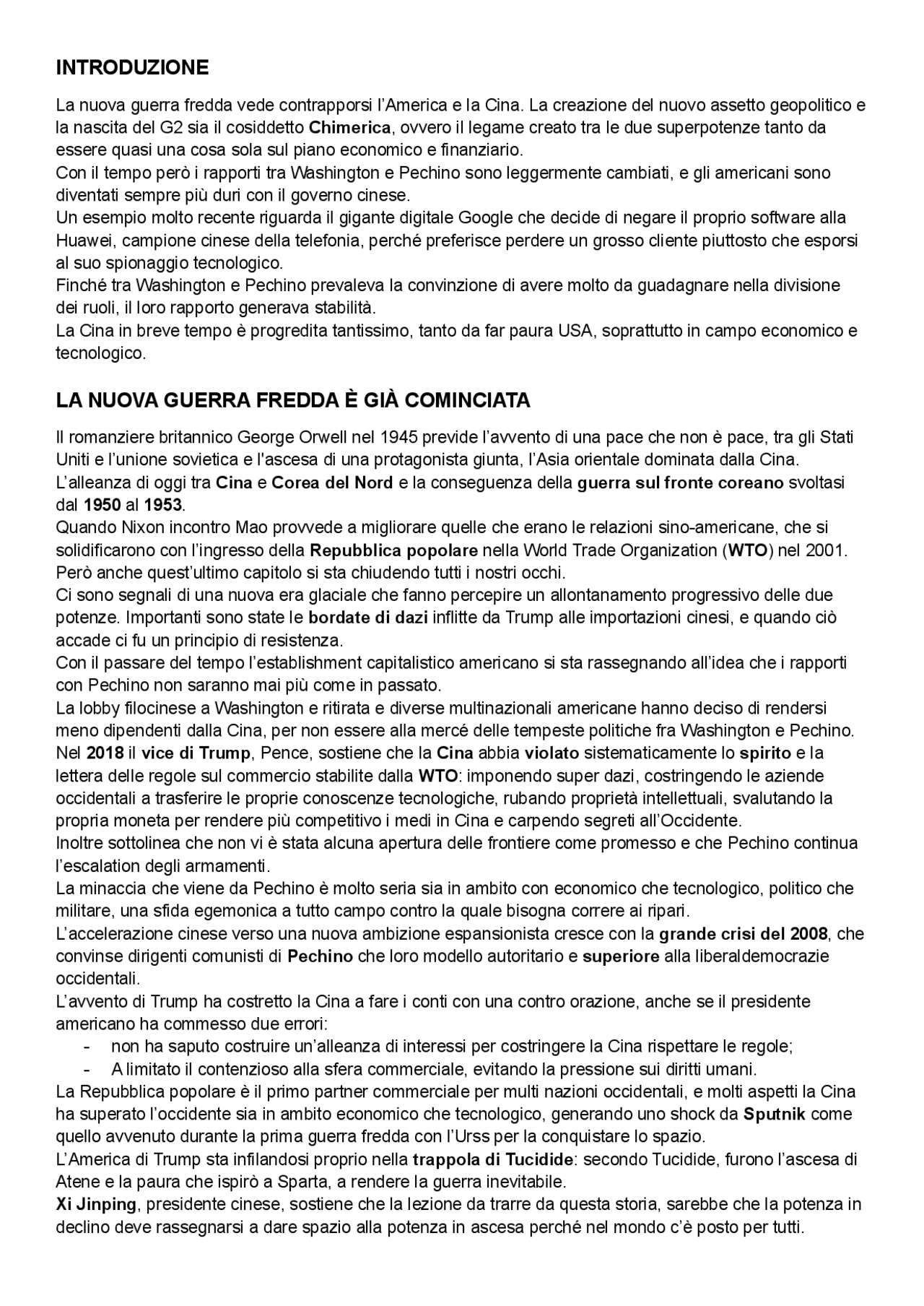 Riassunto La Seconda Guerra Fredda Docsity