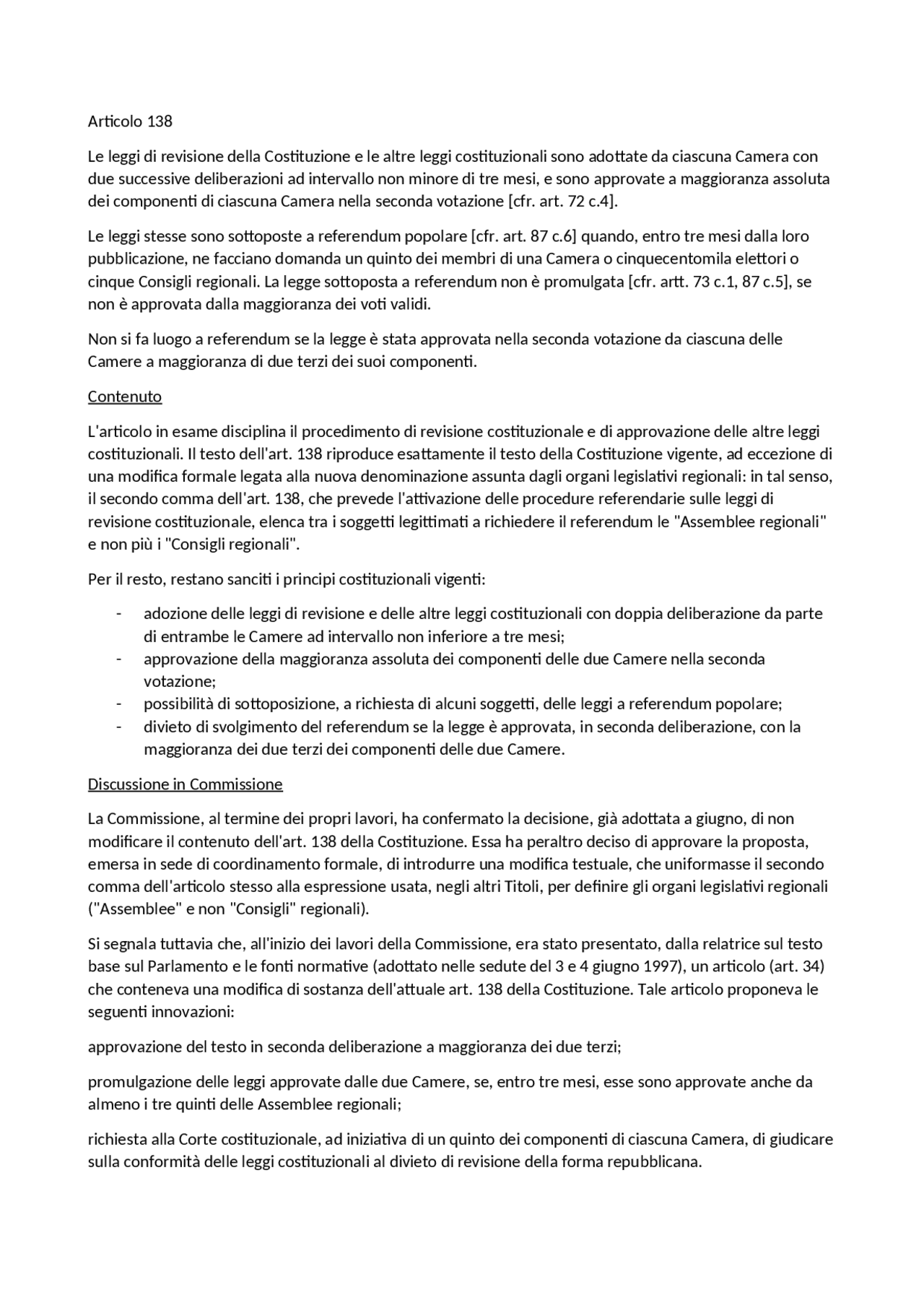 Articolo 138 della Costituzione italiana, riassunto | Notes de Droit ...