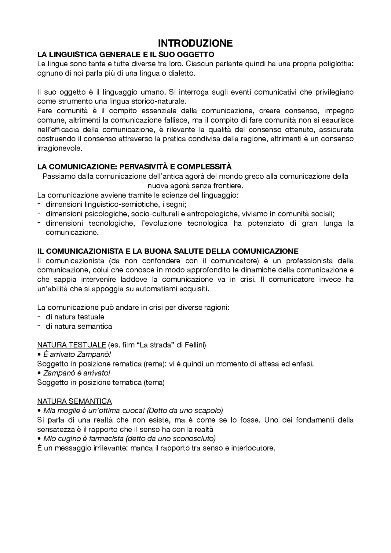 Linguistica Generale 1 Semestre Appunti Di Linguistica Generale Docsity