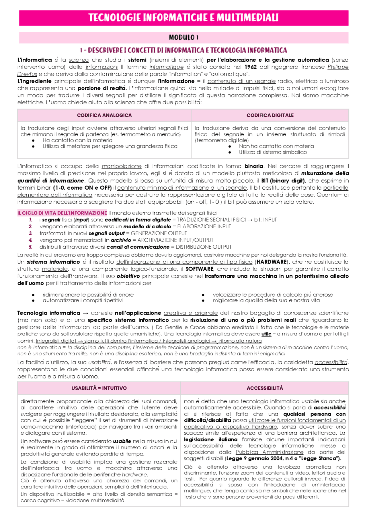 Tecnologie Informatiche E Multimediali Docsity