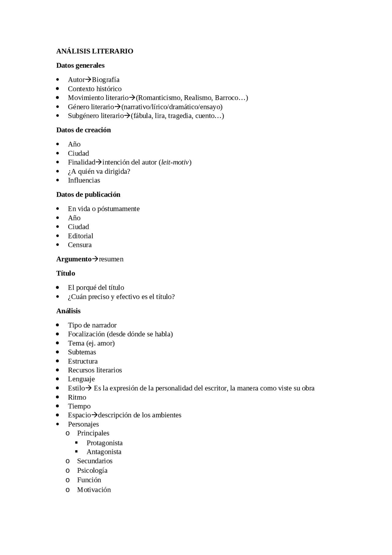 Cómo realizar un análisis literario - Docsity