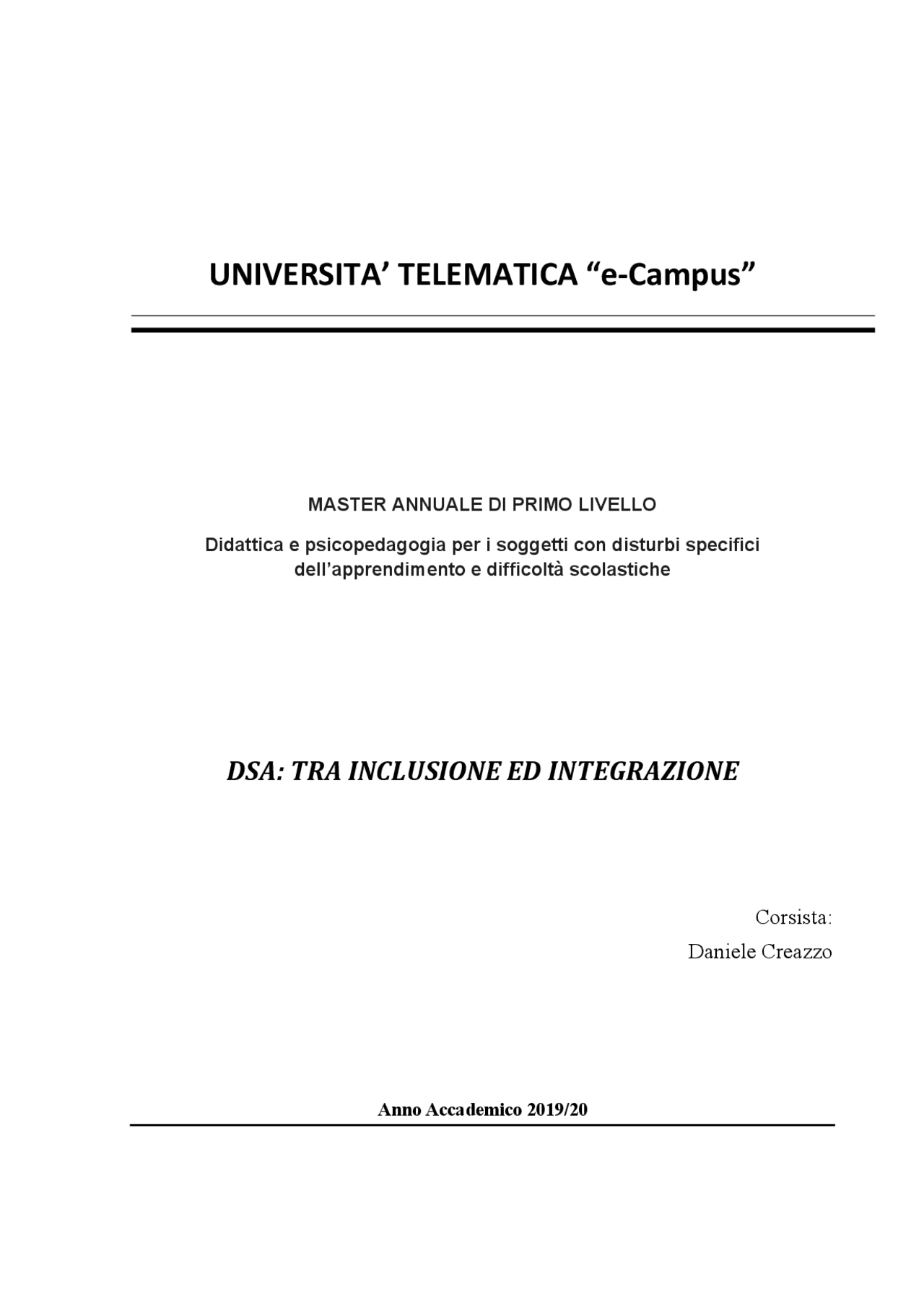 Dsa Tra Inclusione Ed Integrazione Docsity