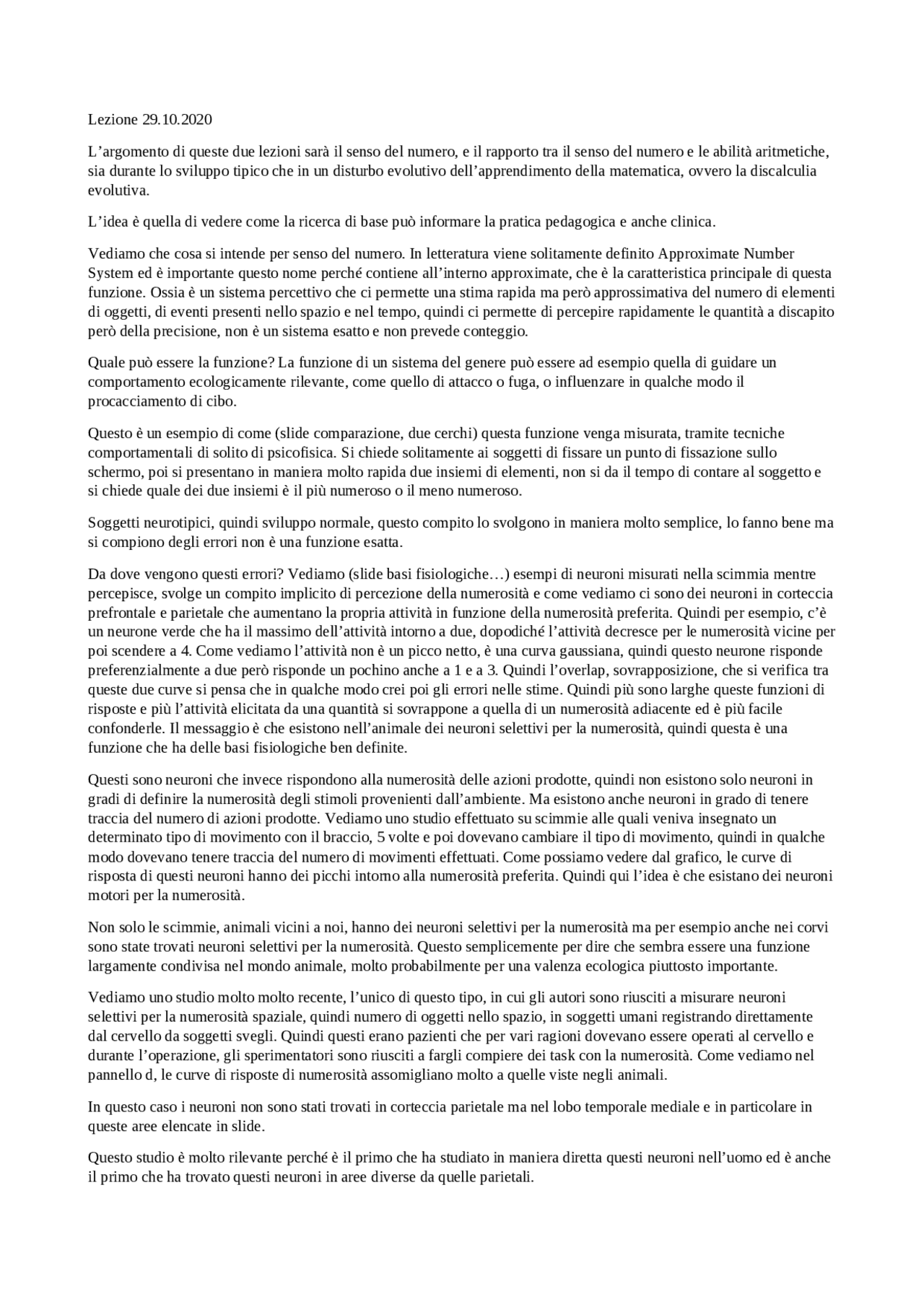 SVILUPPO DSA IN PERIODI CRITICI | Dispense di Psicobiologia | Docsity