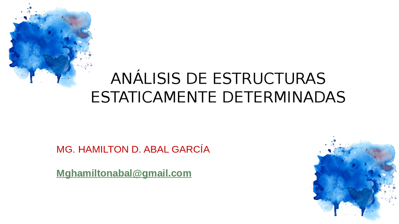 AnÁlisis De Estructuras Estaticamente Determinadas Resúmenes De