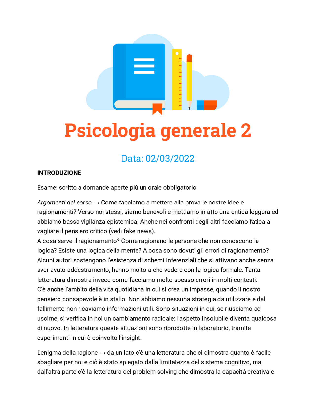 Appunti Generale 2 Macchi Appunti Di Psicologia Generale Docsity