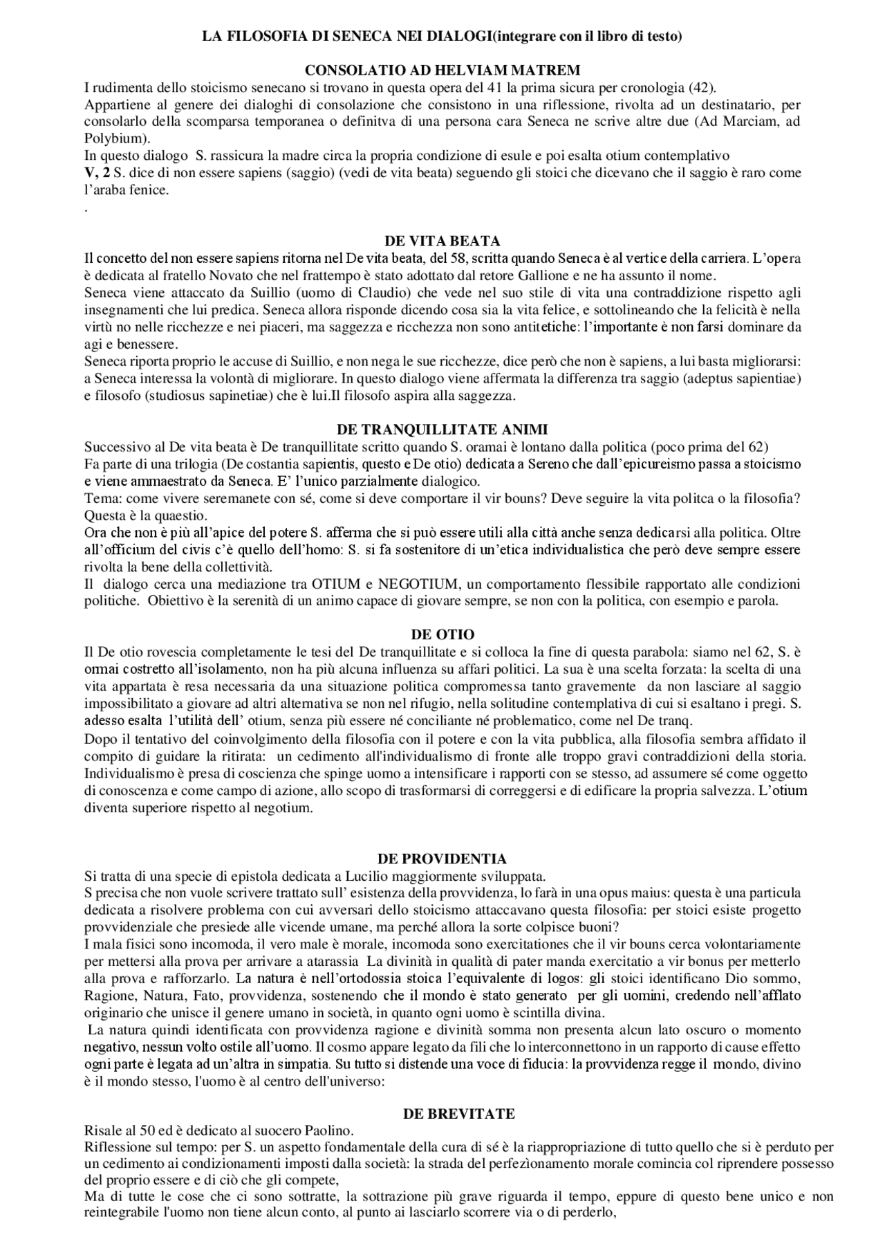 LA FILOSOFIA DI SENECA NEI DIALOGI - Docsity