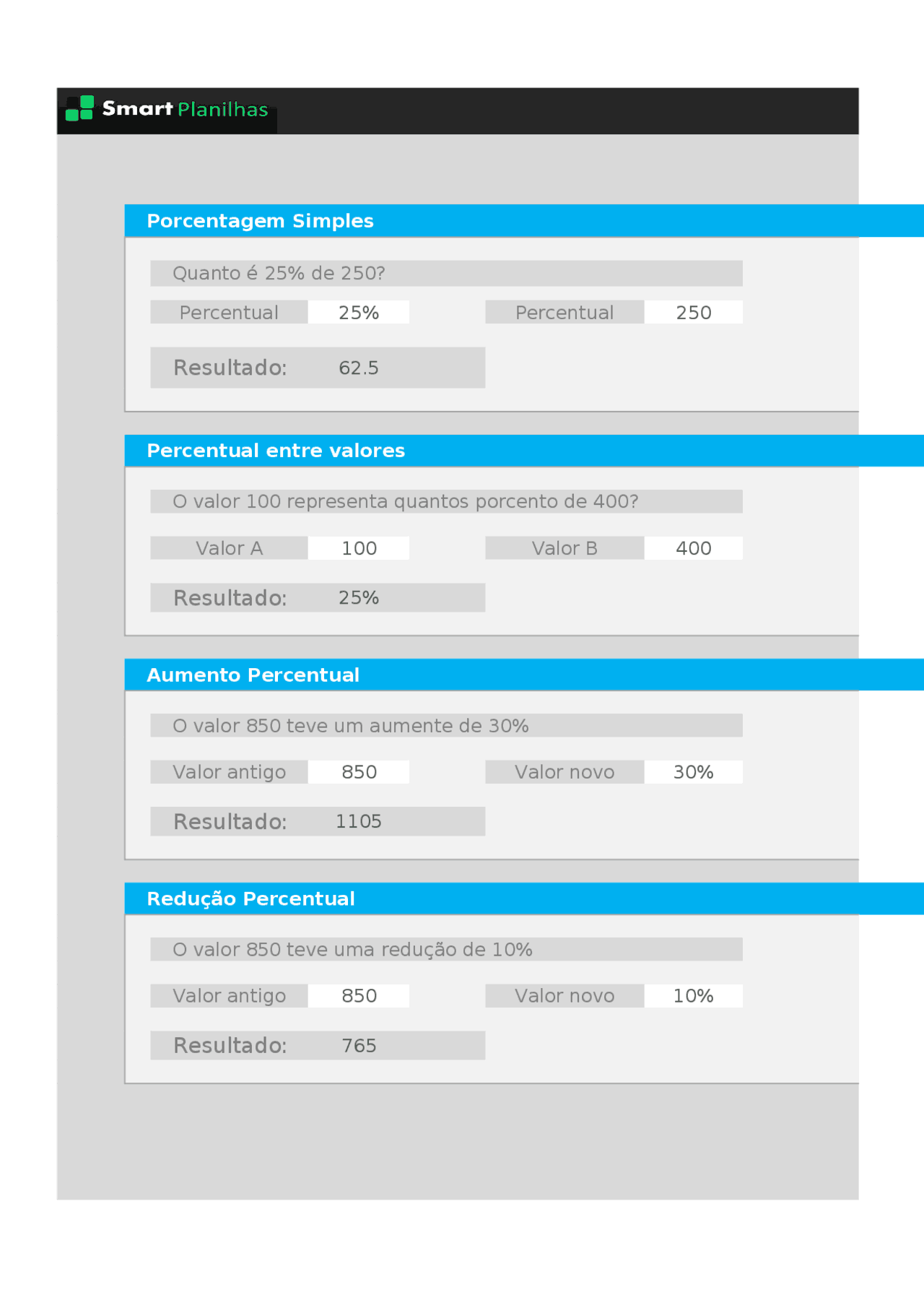 Planilha Calculo Esquemas Matemática Docsity