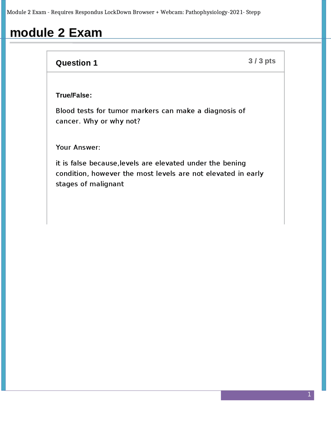 NURS 231 Module 2 Exam/Pathophyisiology L'atest Exam 2022 | Exams ...