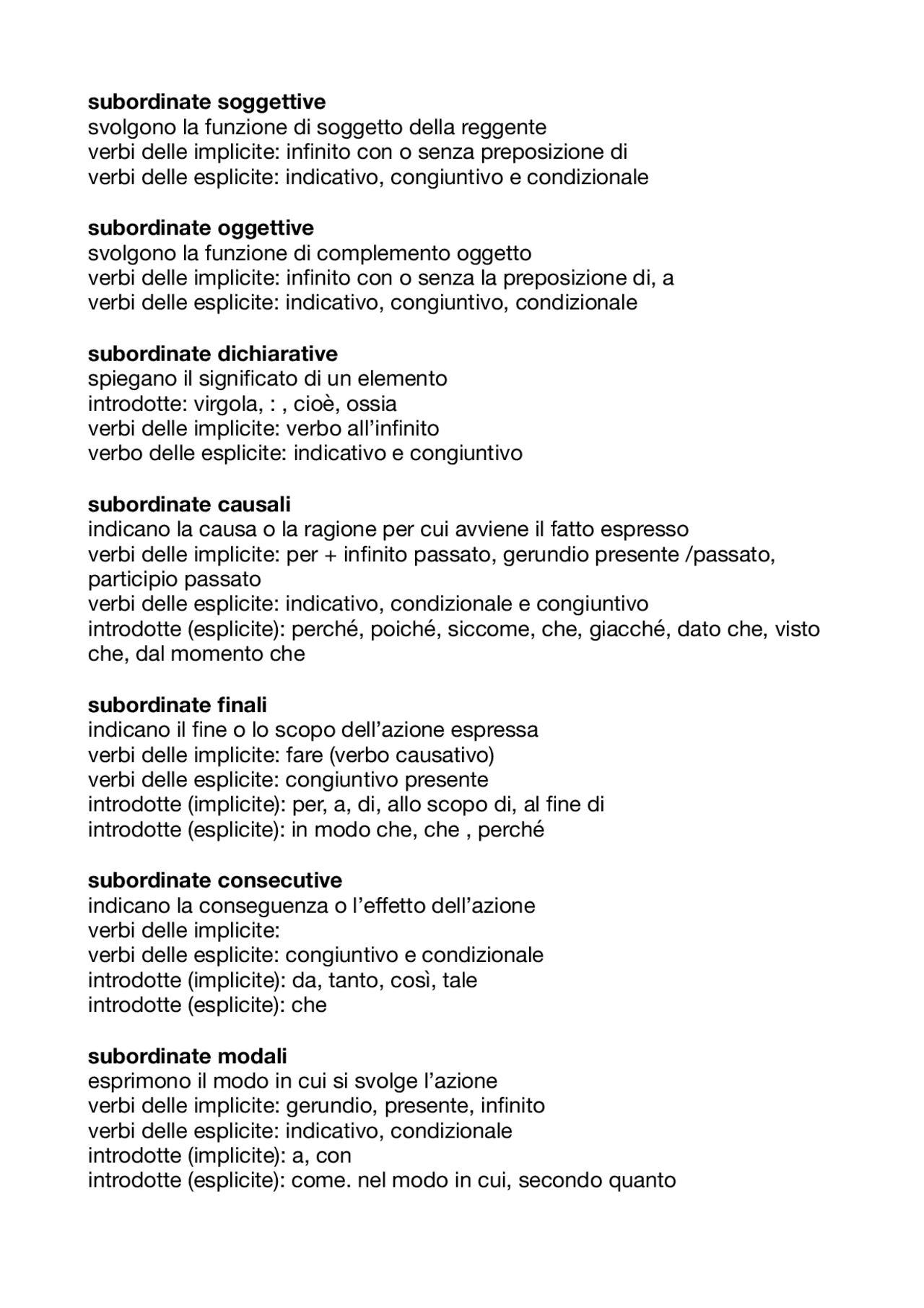 Le subordinate e le coordinate - Docsity