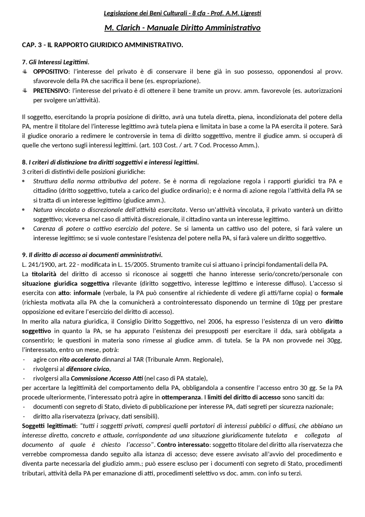 Clarich Manuale Diritto Amministrativo Appunti Di Diritto