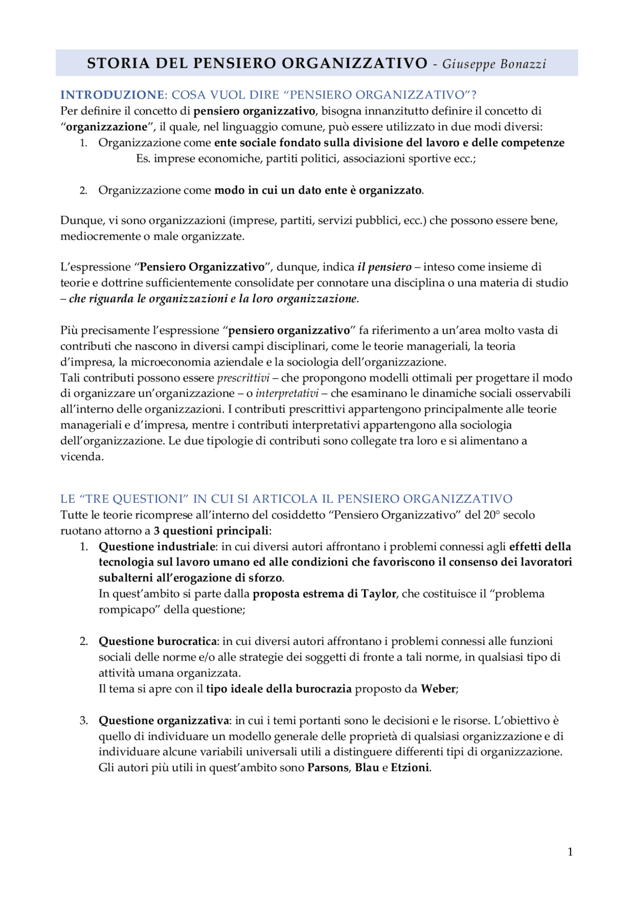 Riassunto Sistemi Organizzativi Complessi Docsity
