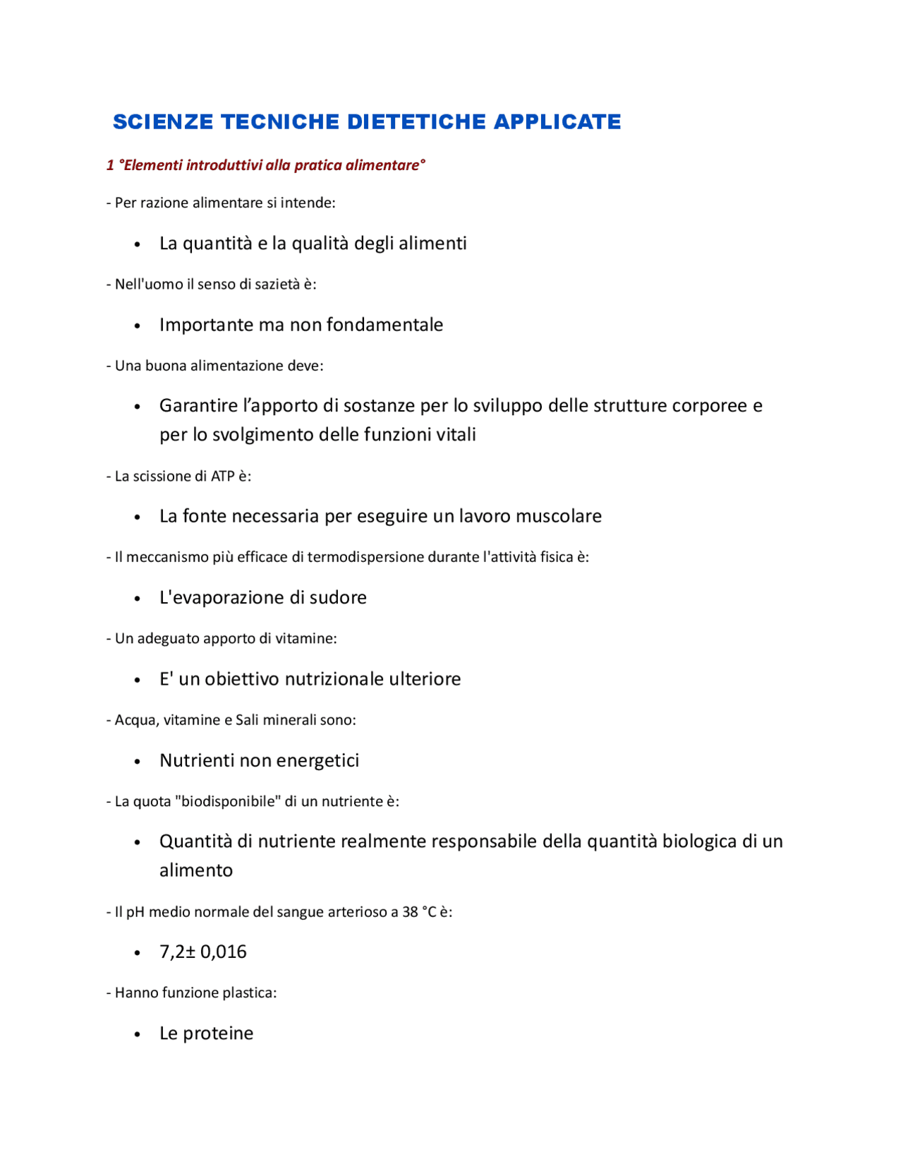 Pegaso Scienze Motorie Scienze Tecniche Dietetiche Applicate Docsity