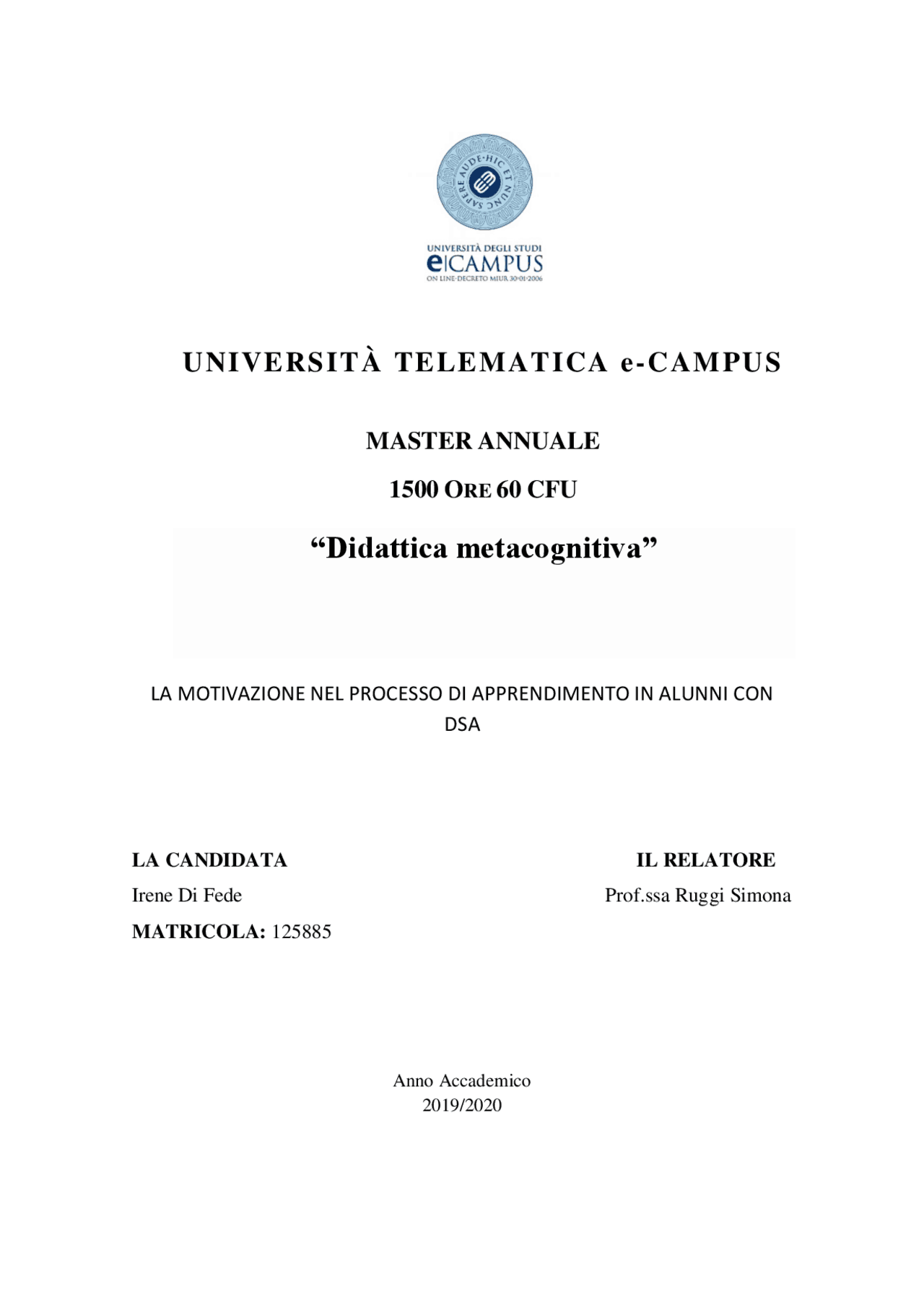 Didattica Metacognitiva Docsity