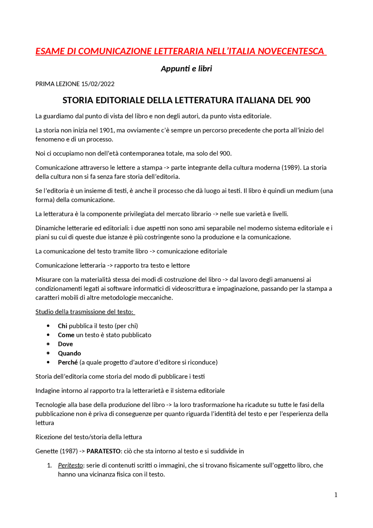 Appunti Completi Di Comunicazione Letteraria Docsity