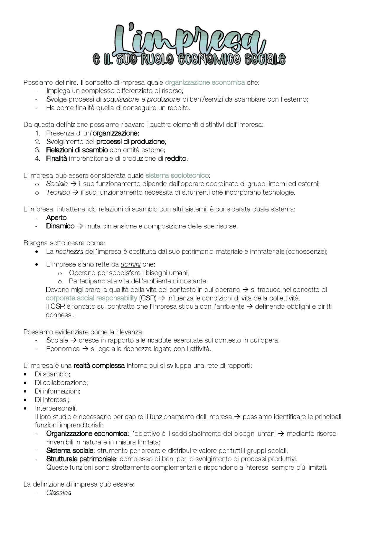 La Gestione Delle Imprese Sciarelli Docsity