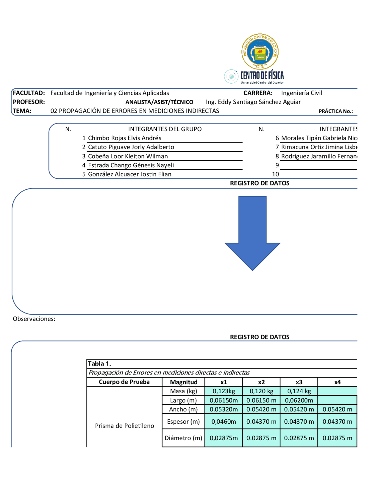 Propagación De Errores En Medidas Docsity