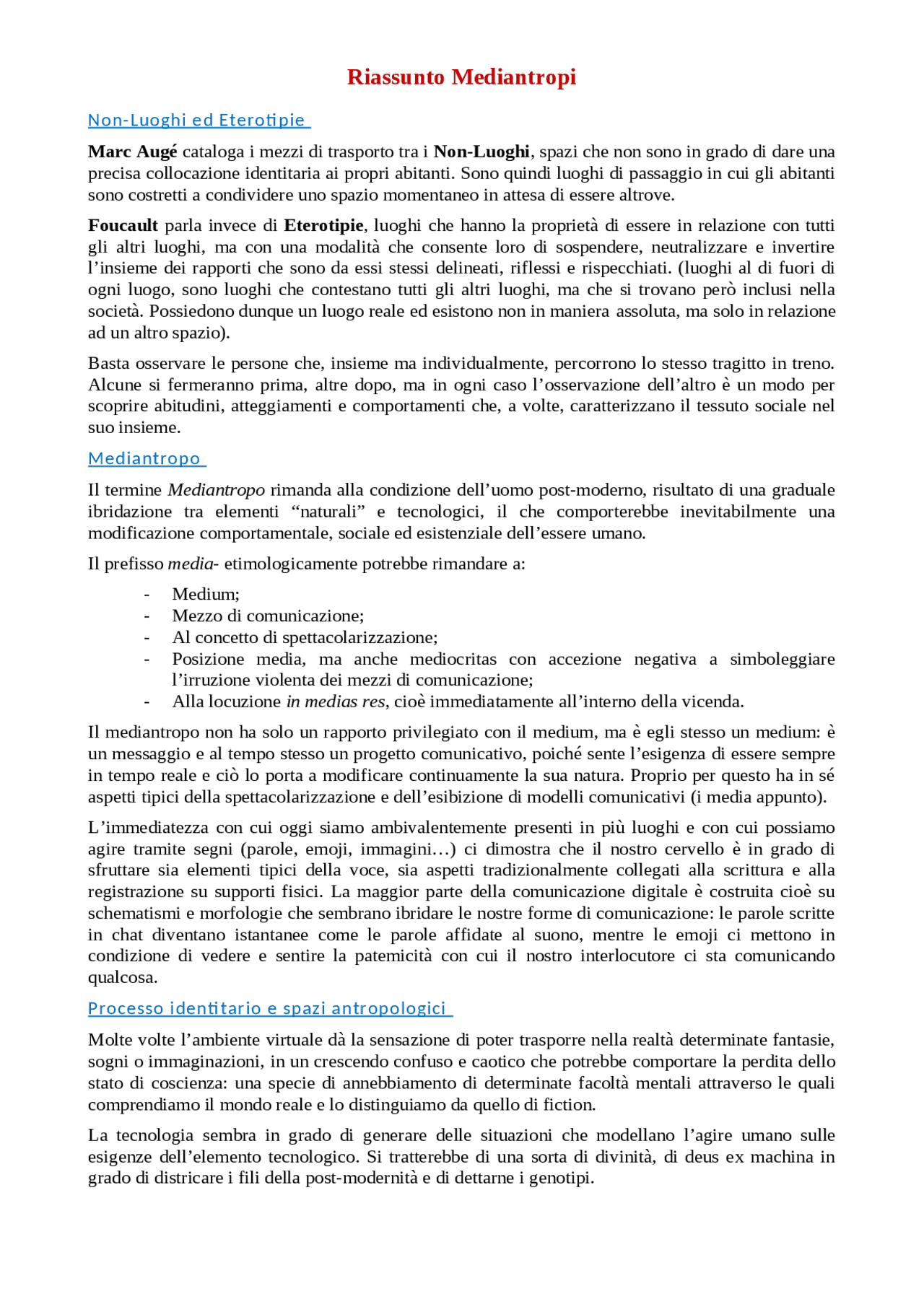 Riassunto Del Libro Mediantropi Docsity