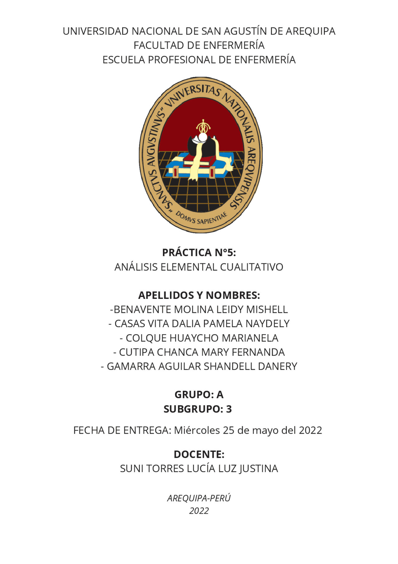 Analisis Elemental Cualitativo Docsity