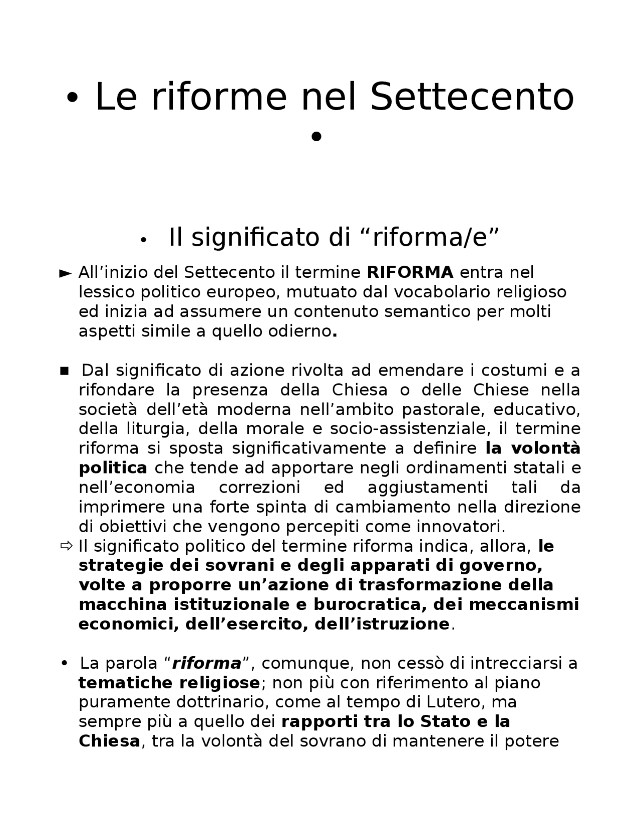 Le Istituzioni Nel Settecento E La Loro Nascita Docsity