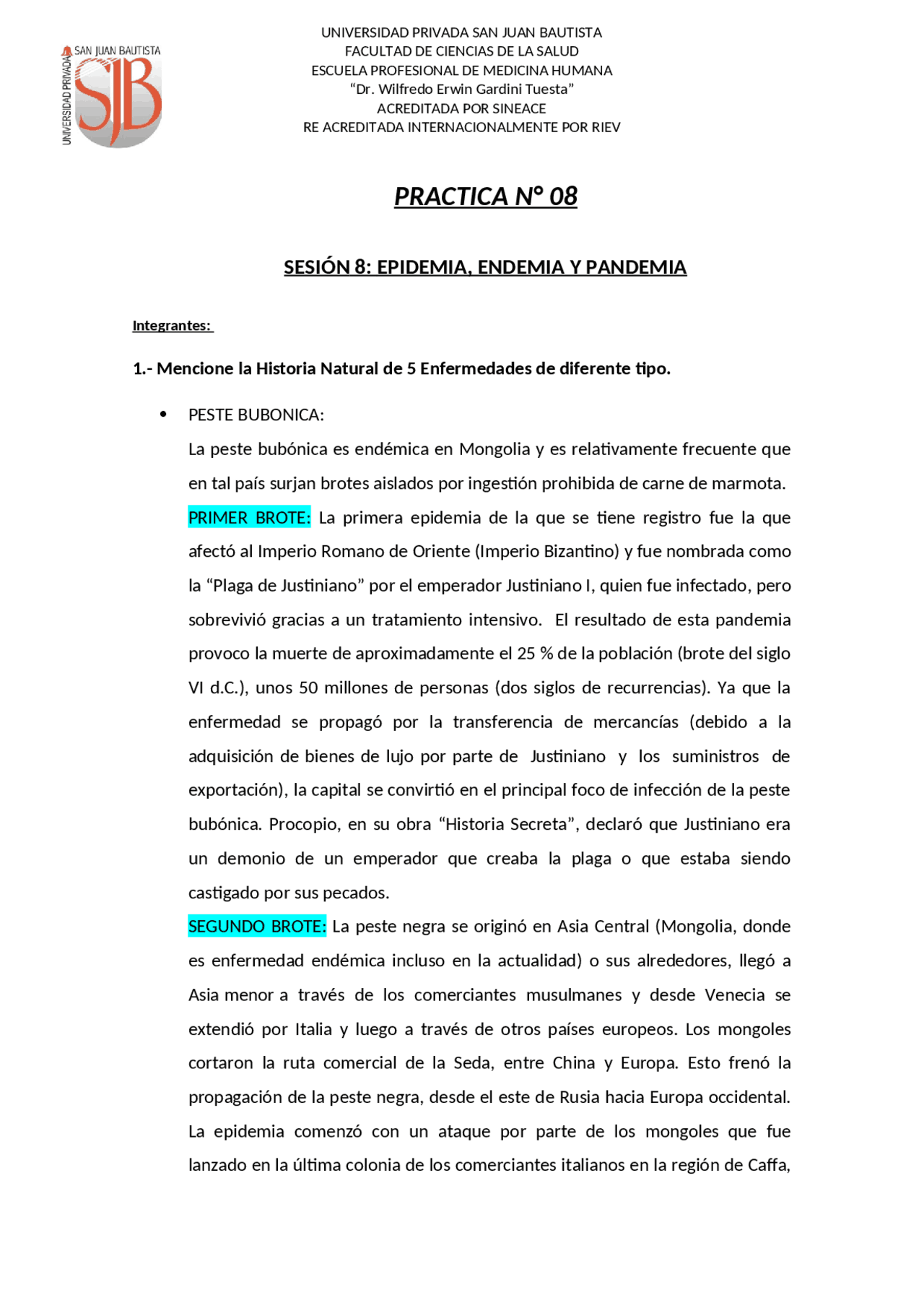 Practica 8 Epidemiologia Apuntes De Epidemiología Docsity